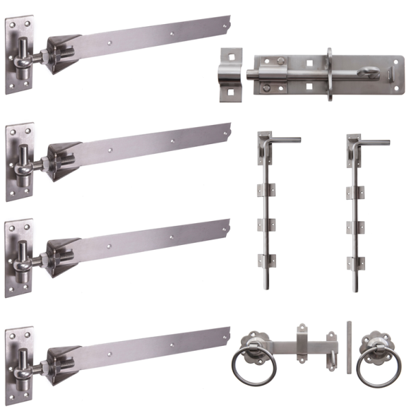 Double Gate Lockable Adjustable hook & band Hinge Kit - 1st Fix