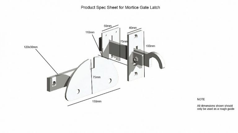 Mortice Gate Latch set - 1st Fix
